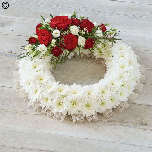 Traditional Red Wreath - Funeral Flowers Carlisle